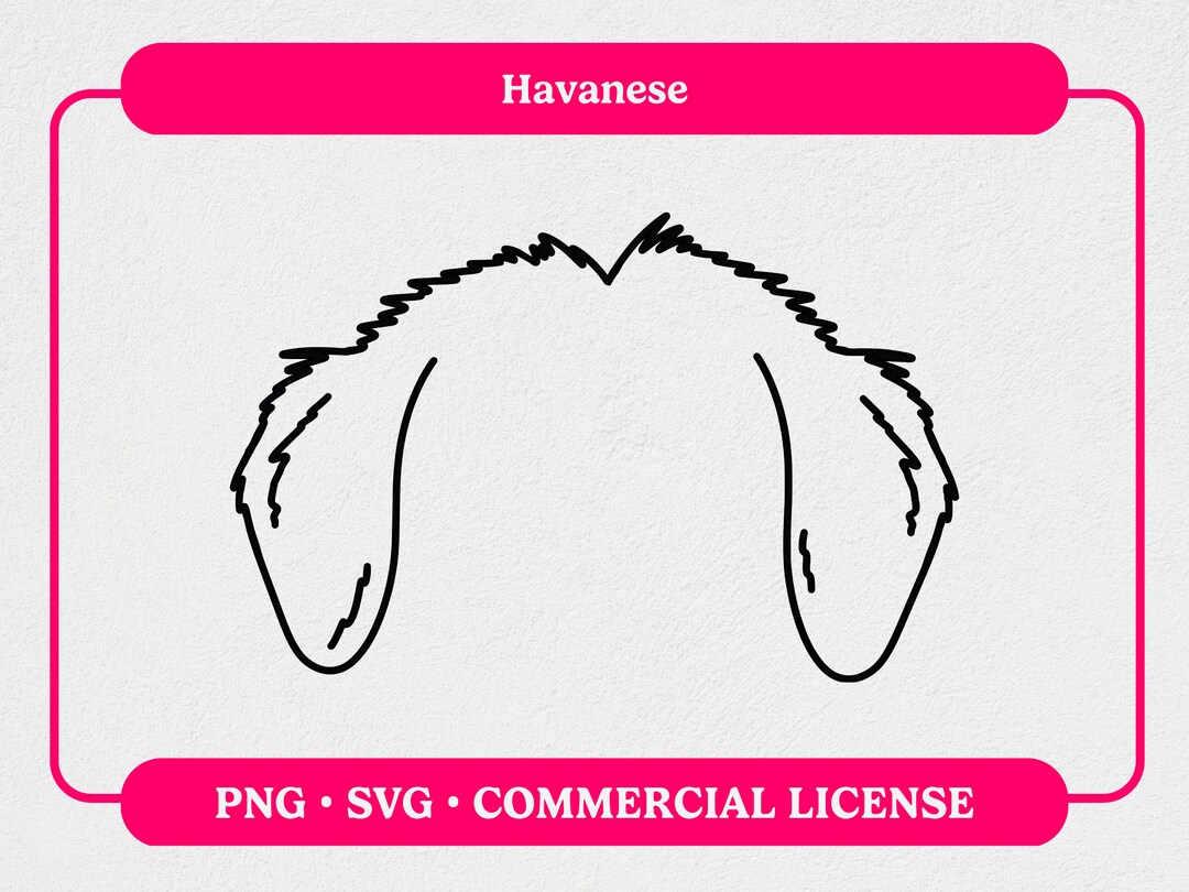 Havanese Dog Ear Outline SVG PNG Digital Download for Cricut - Etsy