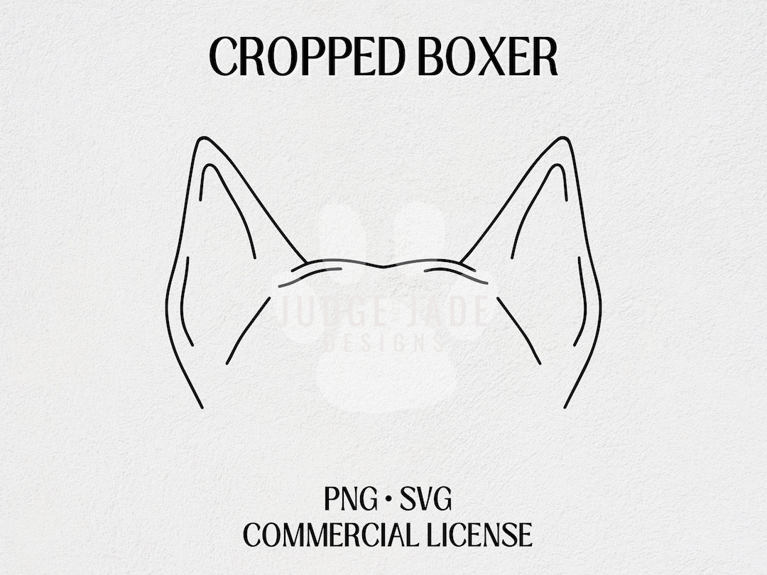 Boxer Dog Ear Outline SVG: Cropped Design (digital Download) - Etsy
