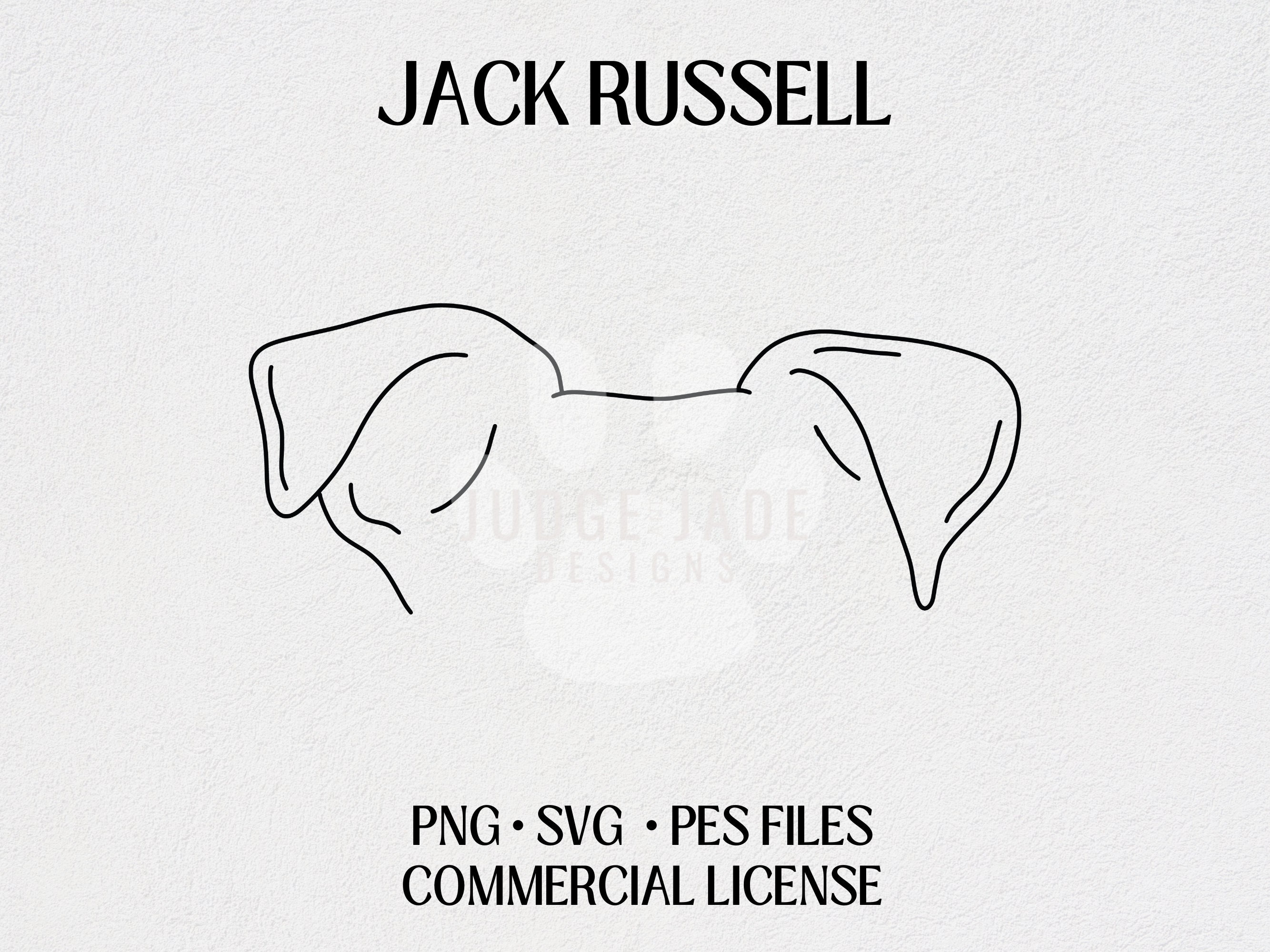 Jack Russell Dog Ear Outline: SVG, PNG, PES Files (commercial License ...