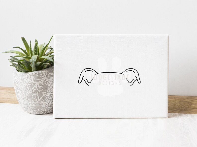 Pit Breed Dog Ear Outline SVG PNG Digital Download for Cricut - Etsy