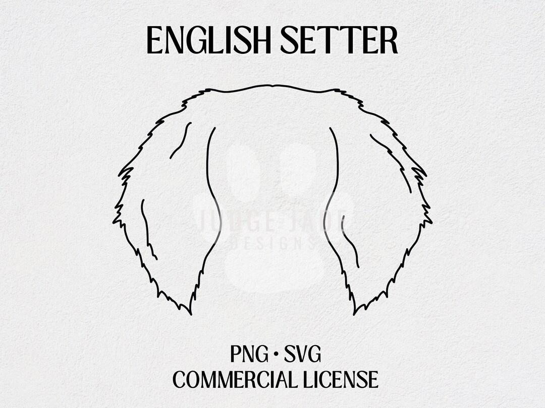English Setter Dog Ear Outline SVG PNG: Cricut Silhouette (digital ...