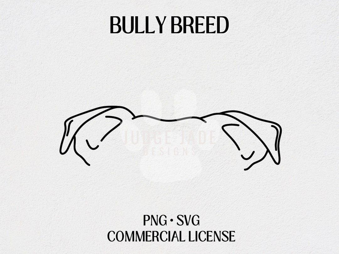 Bully Breed Dog Ear Outline SVG, PNG Digital Download for Cricut and ...
