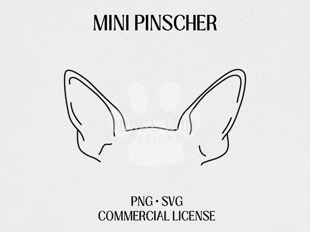 Mini Pinscher Dog Ear Outline: SVG, PNG (digital Download) - Etsy