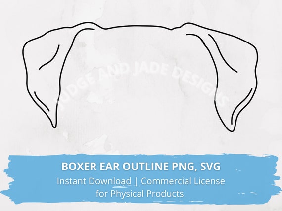 Boxer Dog Ear Outline SVG PNG Digital Download for Cricut and - Etsy ...