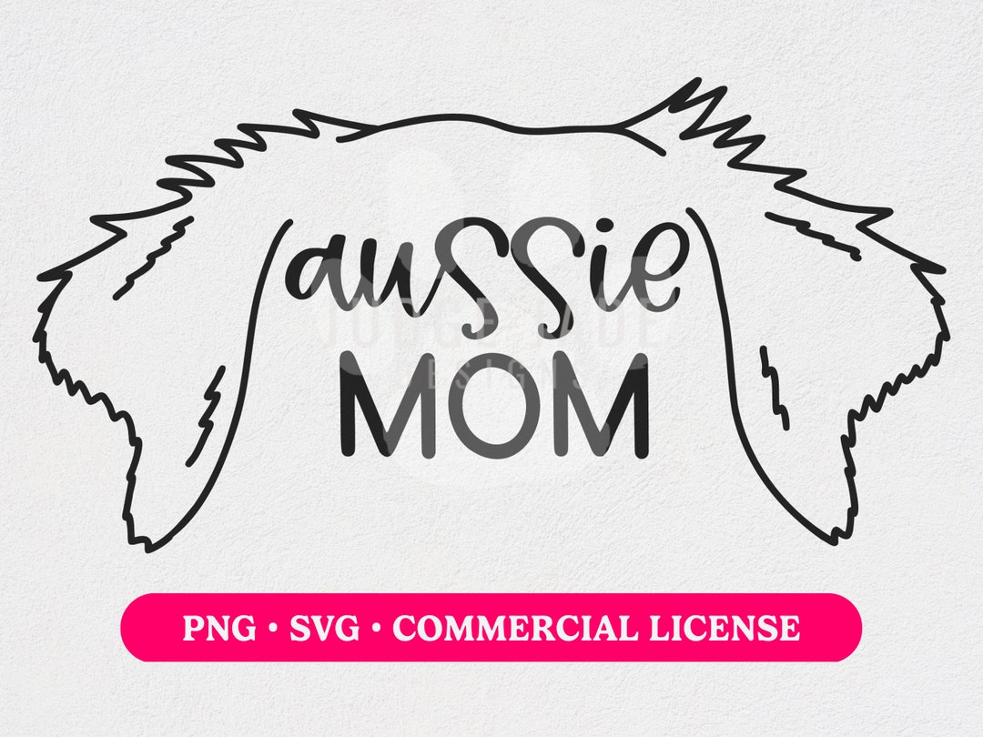 Aussie Mom Dog Ear Svg Png Design, Dog Mom Svg, Dog Breed Clip Art ...