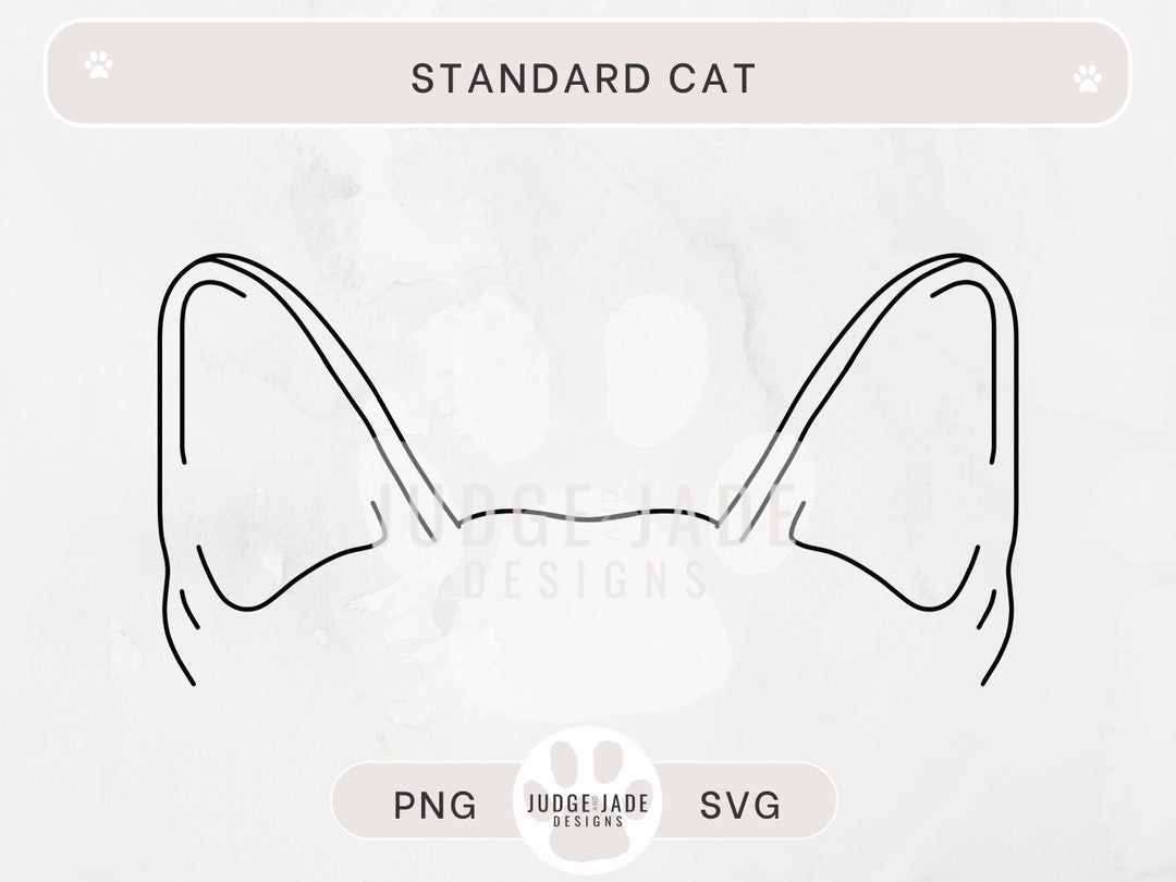 Standard Cat Ears Outline Svg Png Digital Download For Cricut Etsy