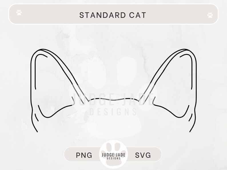 Standard Cat Ears Outline Svg Png Digital Download For Cricut Etsy