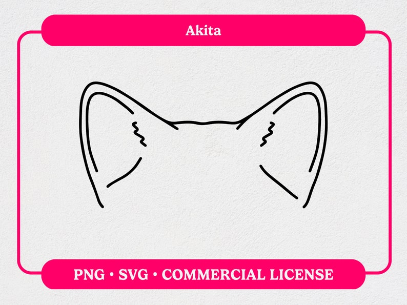 Akita Dog Ear Outline SVG PNG Digital Download for Cricut and - Etsy