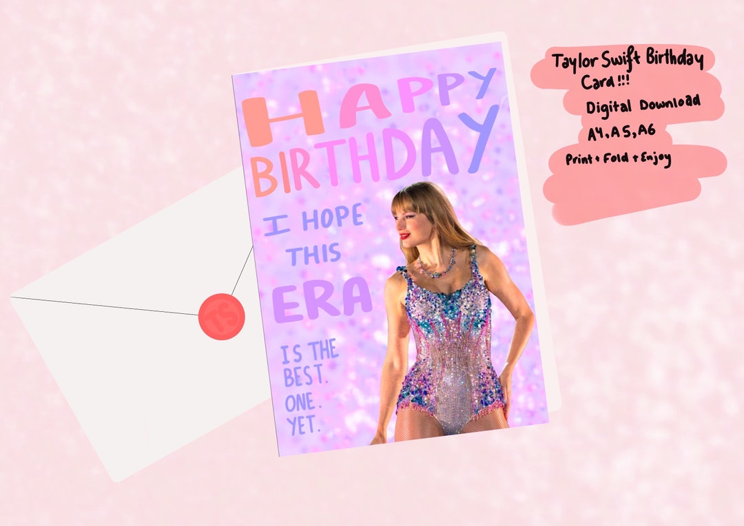 Taylor Swift Birthday Card Etsy Uk