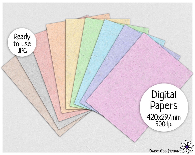 Handmade Paper Texture, A3 Digital, Scrapbook Printable, Pastel ...