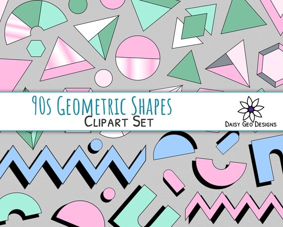 90s Shapes Clipart Geometric Digital 80s Printable Clip Art - Etsy Hong ...