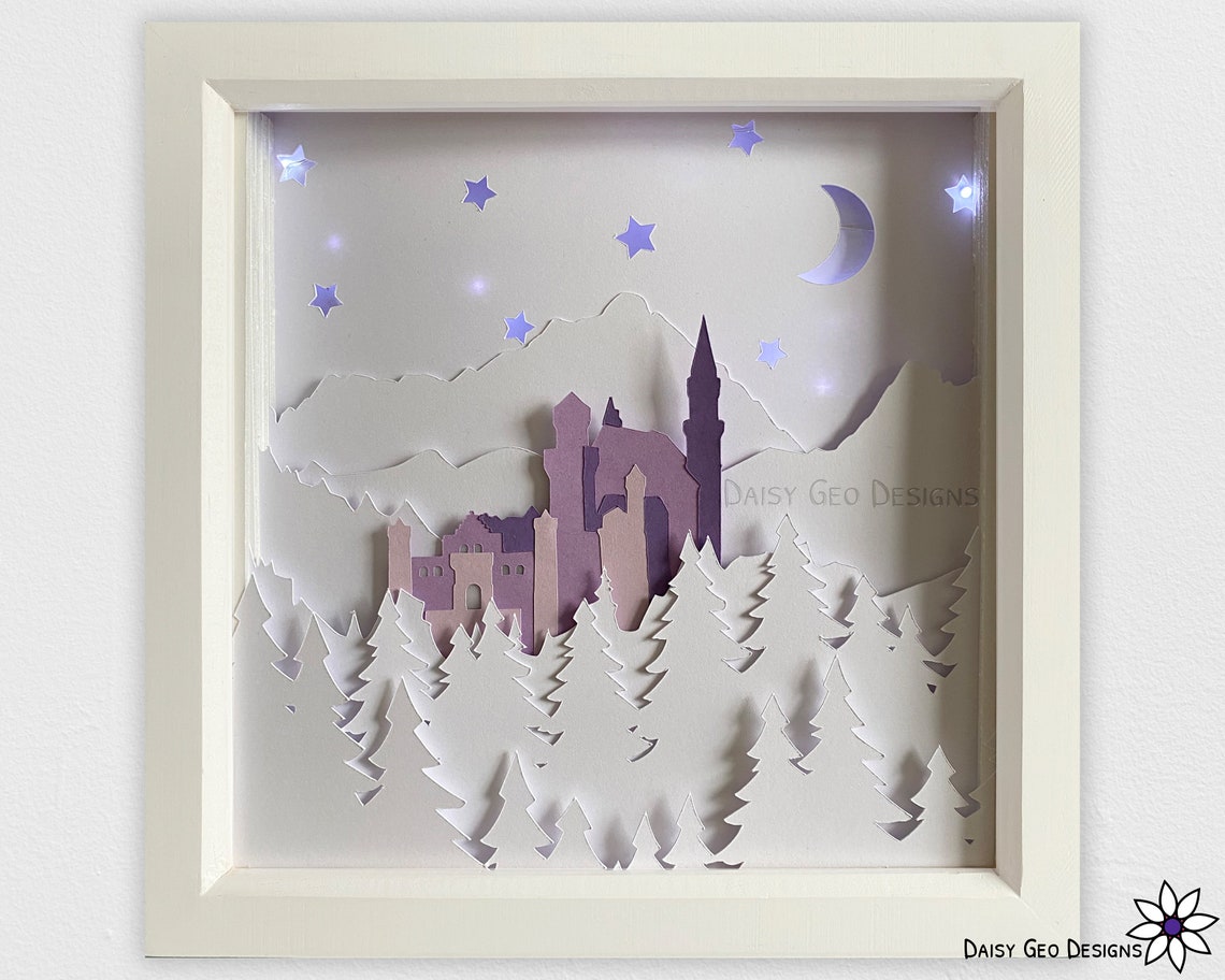 Castle Shadow Box SVG for Cricut 3D Light box DIY home | Etsy