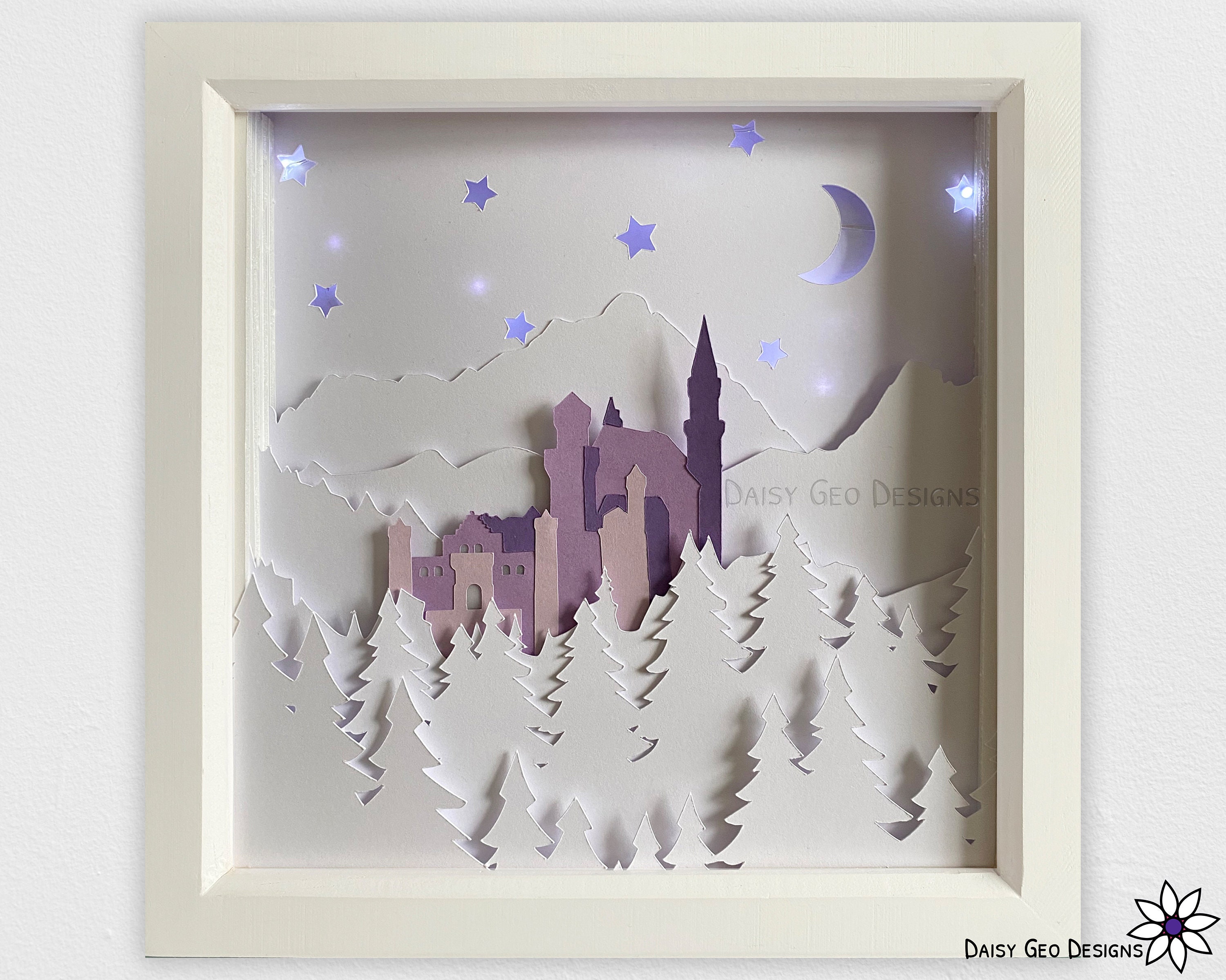 Castle Shadow Box SVG for Cricut, 3D Light Box, DIY Home Decor, Forest ...
