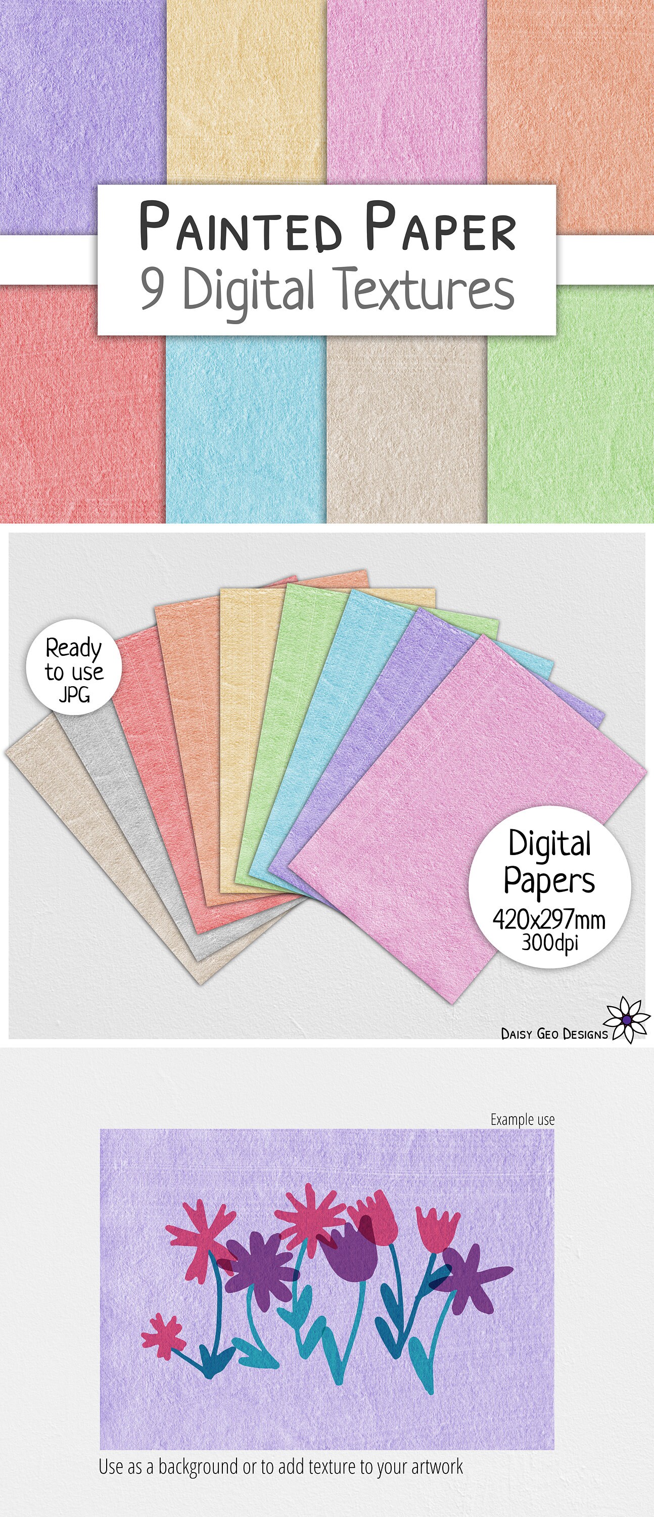 Painted Linen Paper Texture, A3 Digital, 300dpi, Scrapbook Printable ...