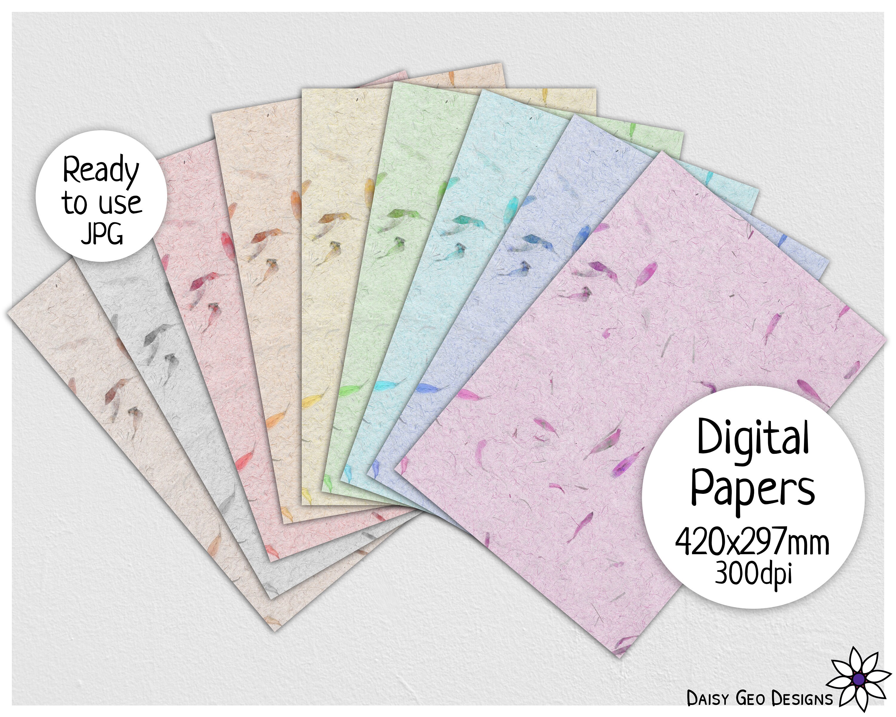 Handmade Paper Texture With Leaves A3 Digital 300dpi - Etsy