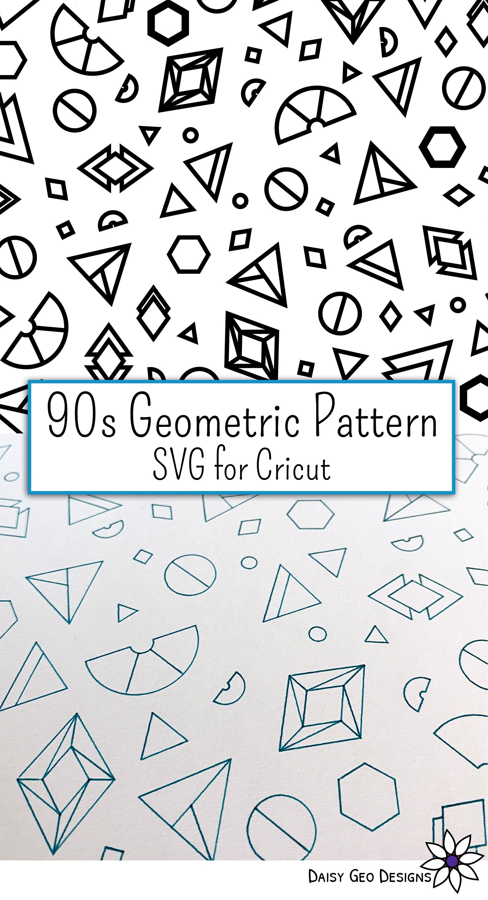 90s Geometric SVG Seamless Pattern for Cricut and Silhouette, 80s Party ...