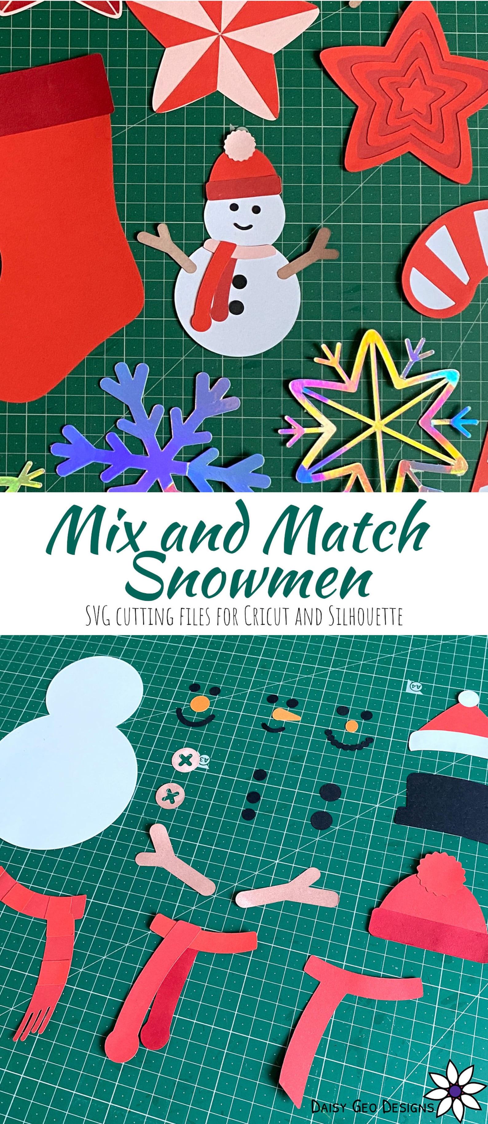 Mix and Match Snowmen SVG Layered Decorations Cricut - Etsy