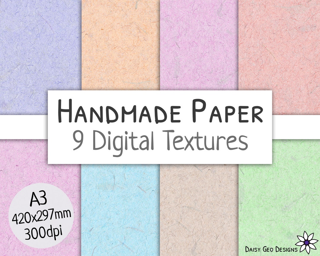 Handmade Paper Texture, A3 Digital, Scrapbook Printable, Pastel ...