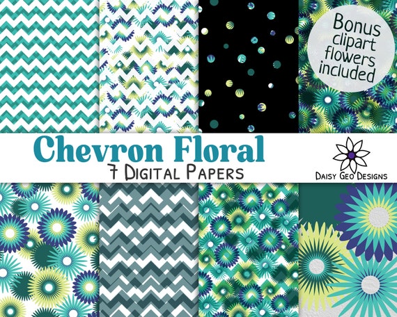 Green And Blue Chevron Background