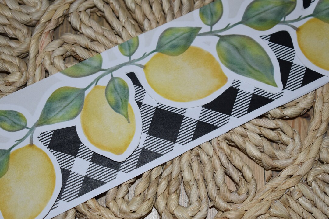 Lemon Buffalo Plaid Bulletin Board Border. You Print Digital Down Load ...