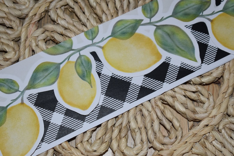 Lemon Buffalo Plaid Bulletin Board Border. You Print Digital Down Load ...