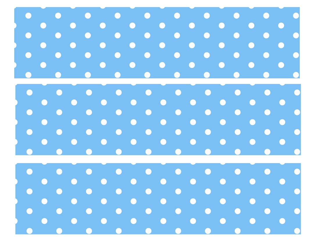 Blue and White Polka Dot Classroom Border. You Print Border. Digital ...