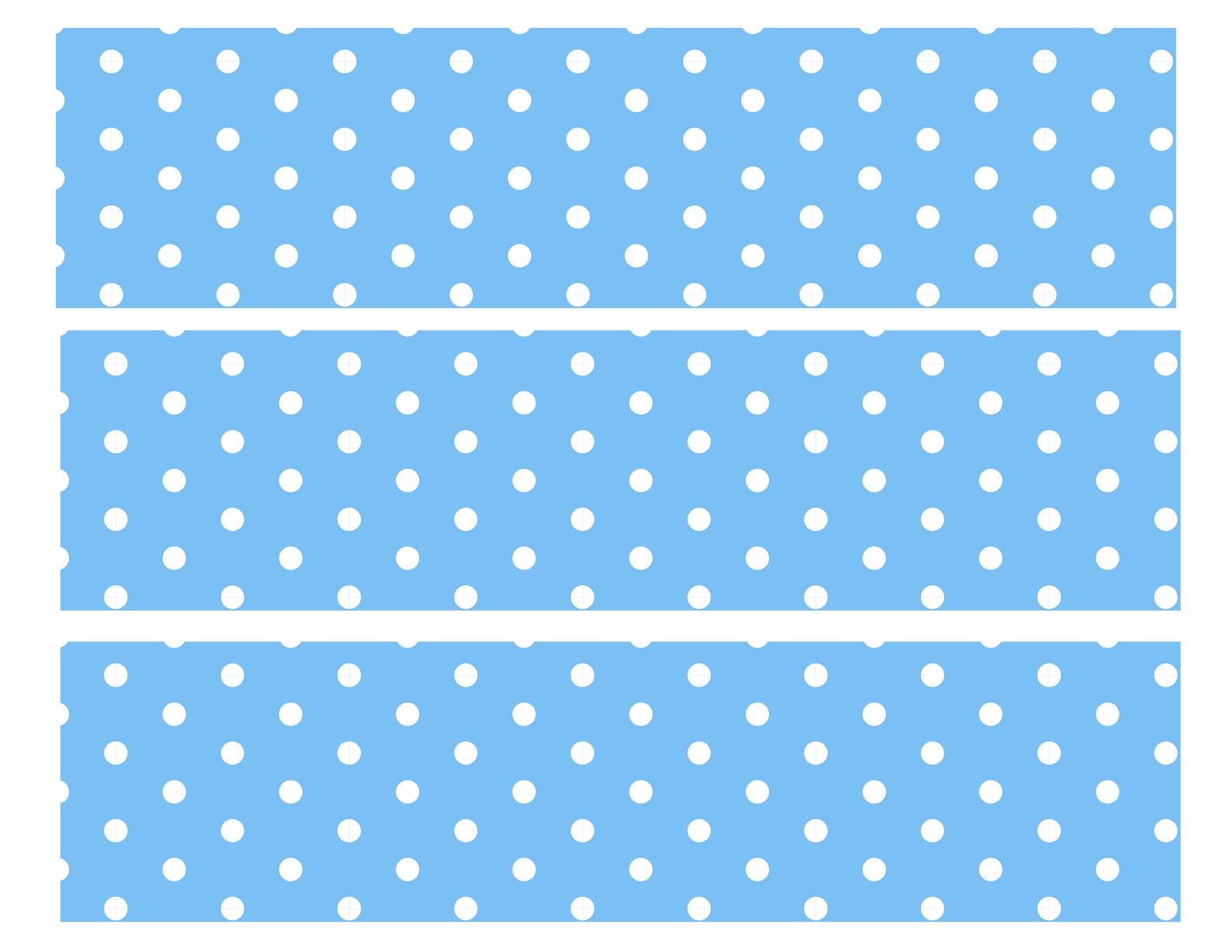Blue and White Polka Dot Classroom Border. You Print Border. Digital ...