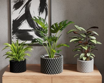 Diamond Pattern Planter / Pixel Diamond Planter / Knurled Planter - Etsy