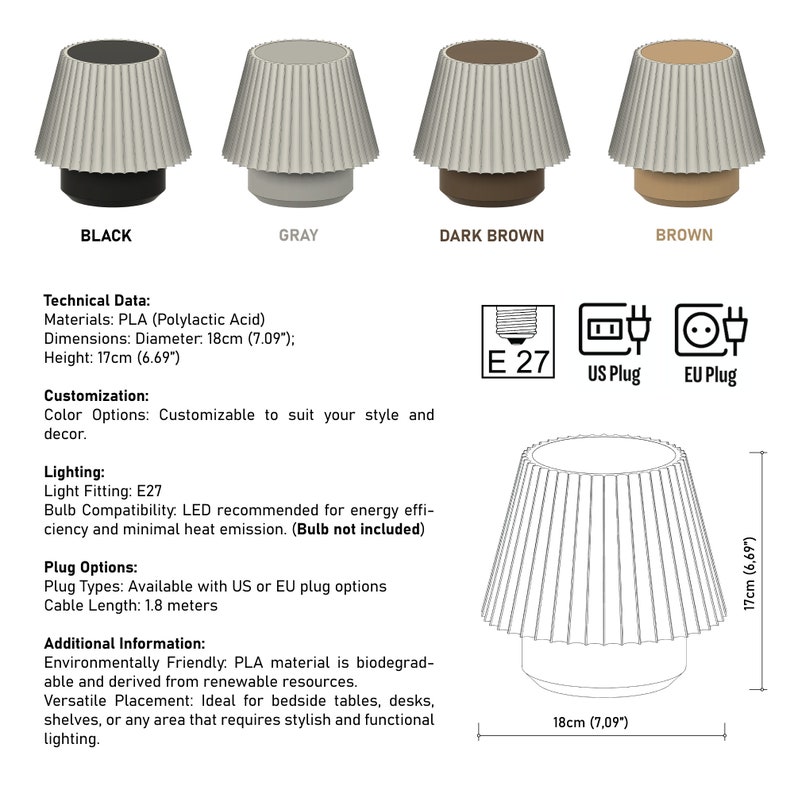 3D Printed Minimalist Desk Lamp - Etsy
