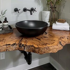 Custome Live Edge Floating Shelf Floating Bathroom Vanity Wood Floating ...