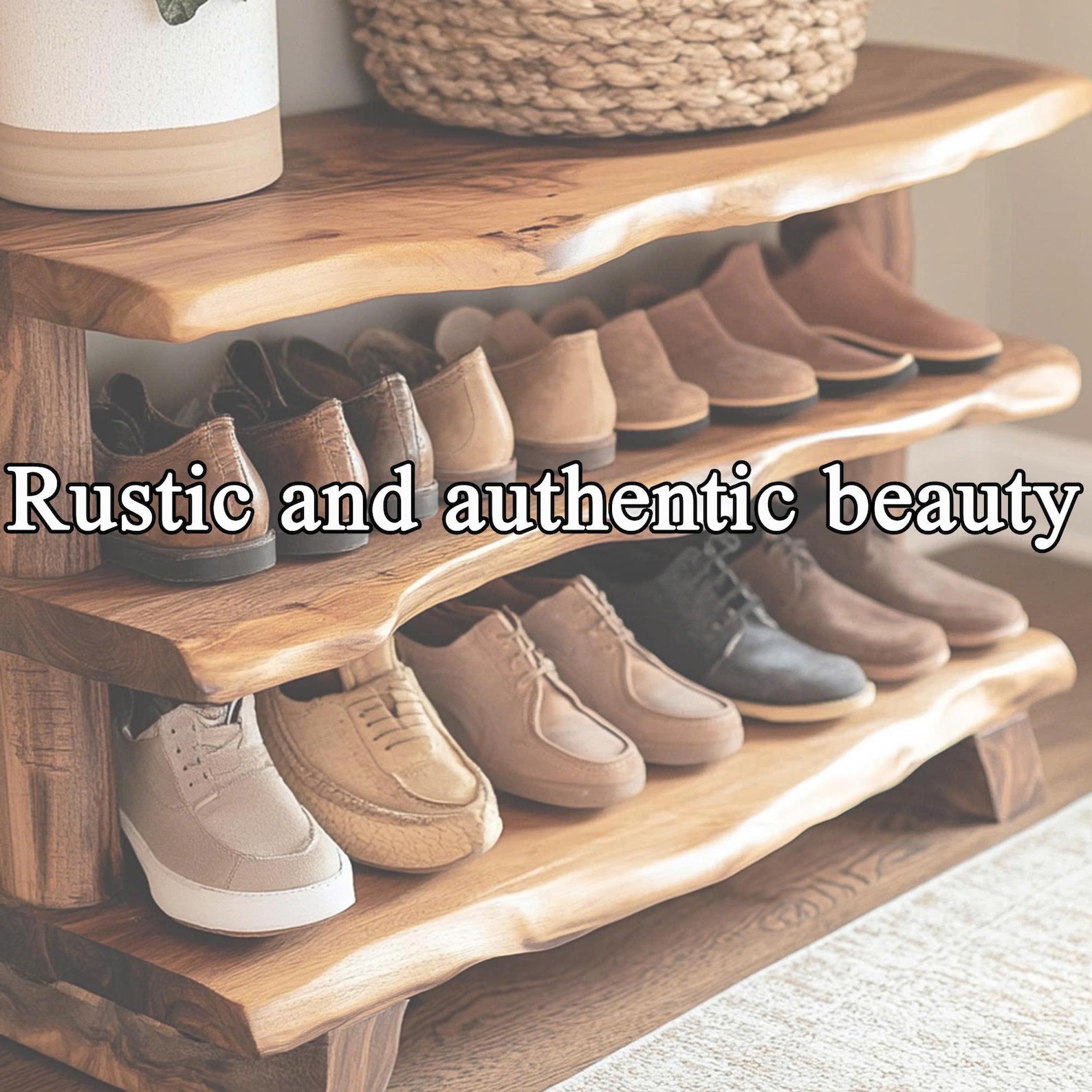 Custom Wood Bench Wood Farmhouse Shoe Rack Bench Storage Bench Rack ...