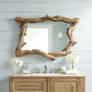 Handcrafted Wooden Mirror Frame Custom Sizes Finishes Available Elegant ...