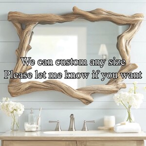 Handcrafted Wooden Mirror Frame Custom Sizes Finishes Available Elegant ...