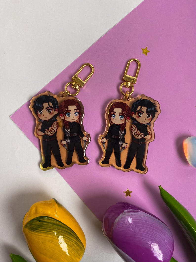 Fourth Wing Xaden & Violet Dragons Double Sided Yellow Transparency ...