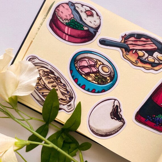 Cute Anime Movie Food Paper Sticker Pack X6 Use for | Etsy