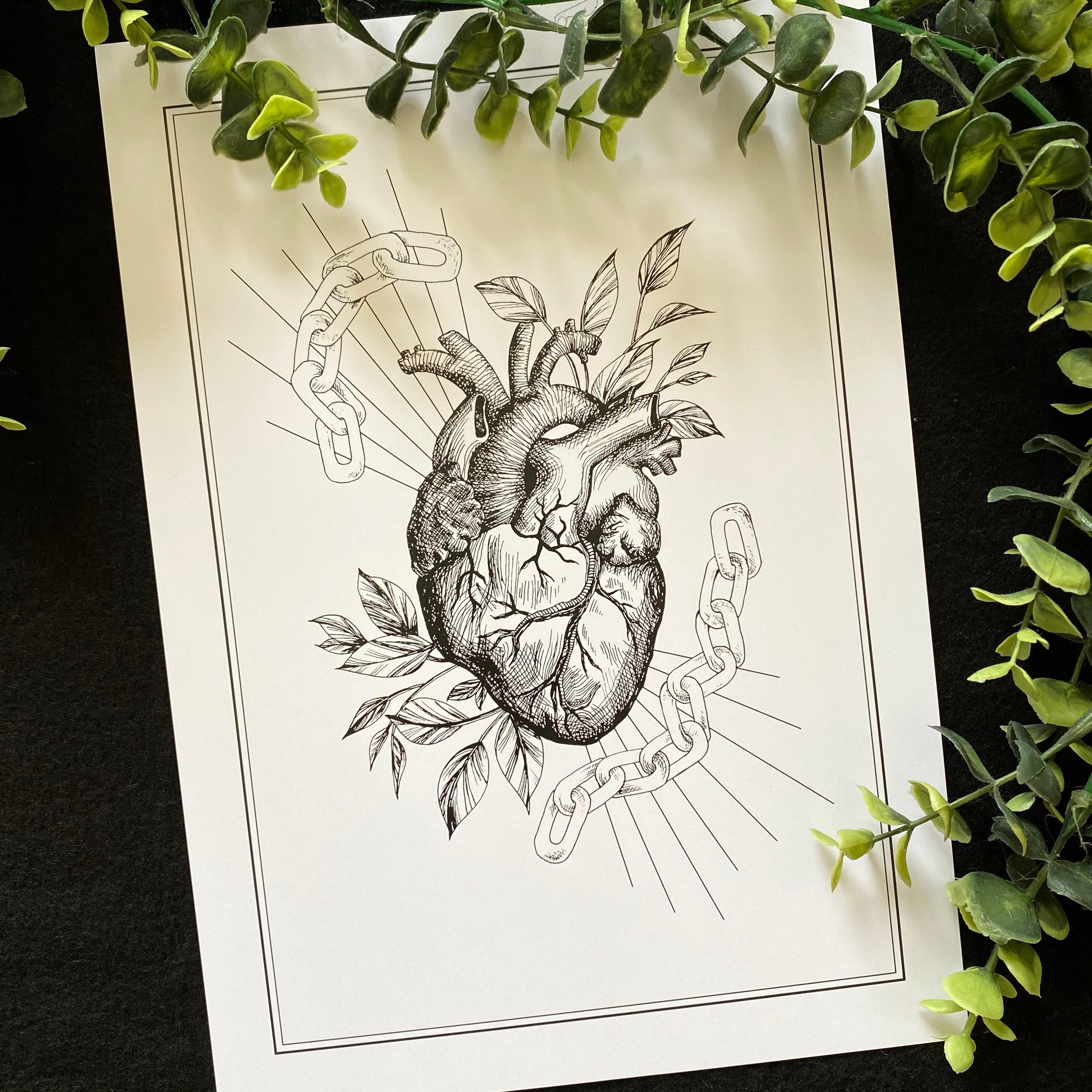 Drawing Human Heart Tattoo