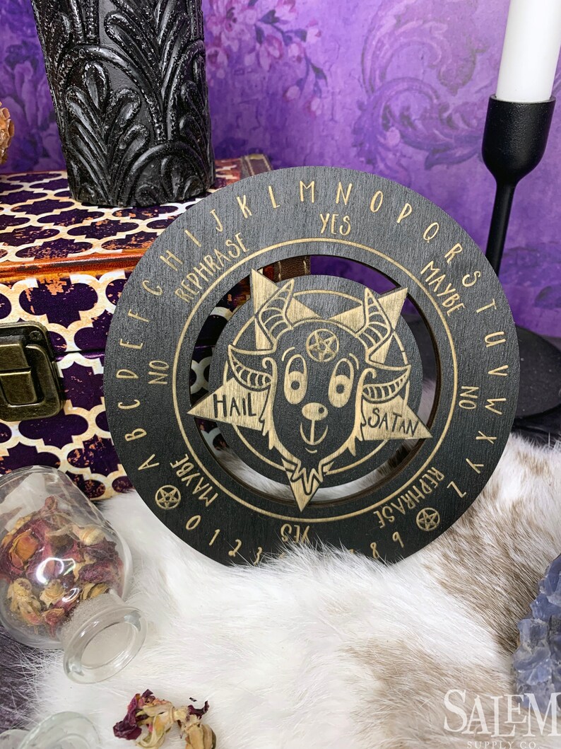 Baby Baphomet, Alphabet Pendulum Mat, Wooden Pendulum Board Letters ...