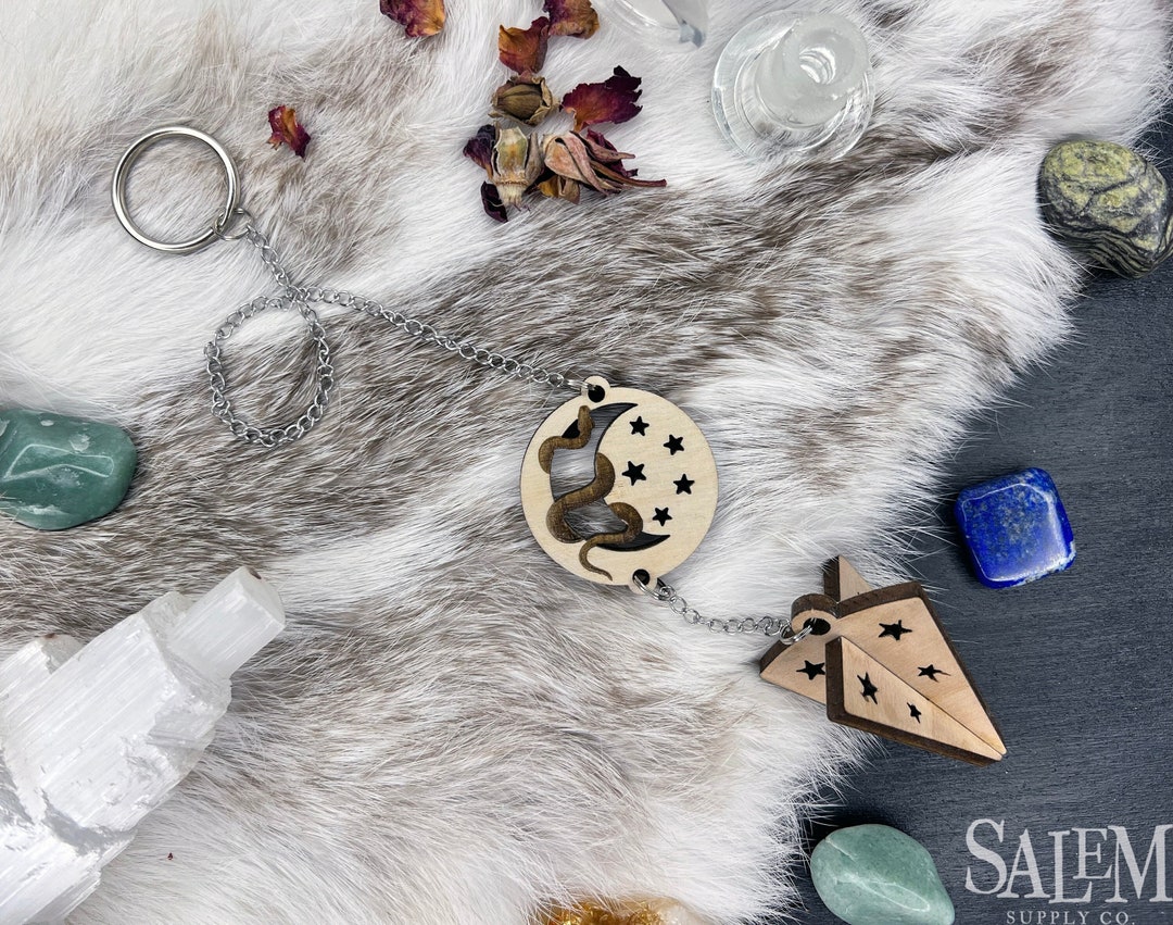 Handmade Pendulum, Snake and Moon, Dowsing Pendulum, Divination ...