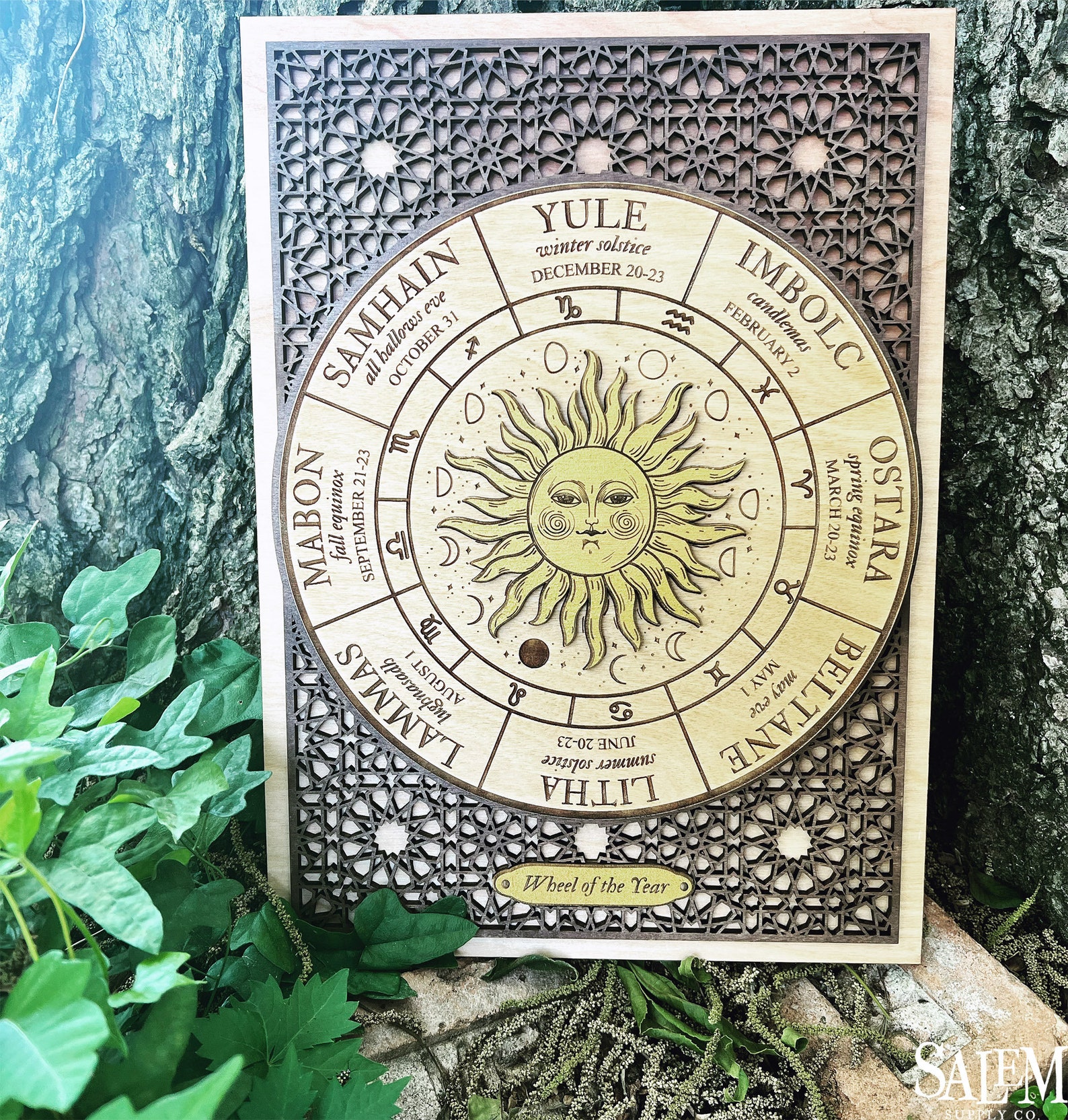 Wood Wheel of the Year Sign Sabbat Wheel Pagan Decoration - Etsy