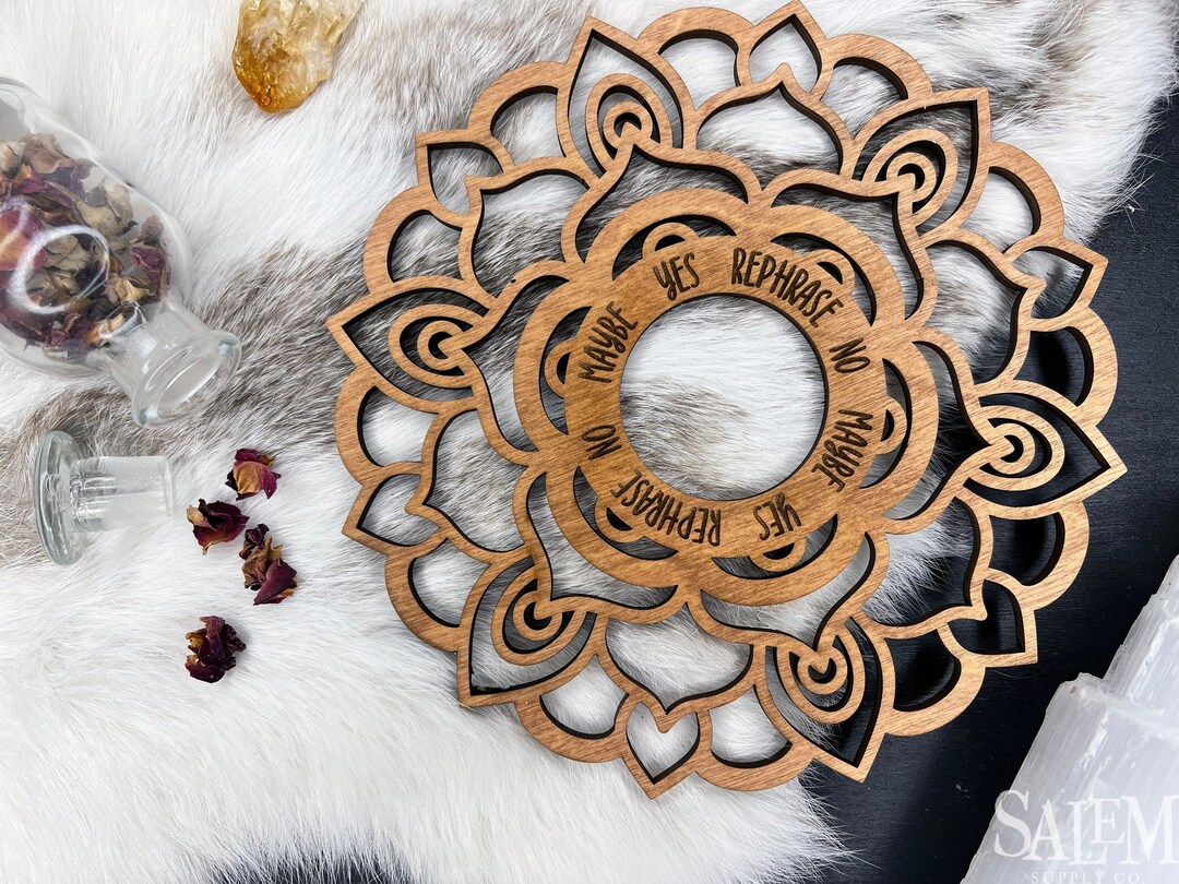 Wood Mandala, Pendulum Board, Dowsing Chart, Divination Tool, Spirit ...