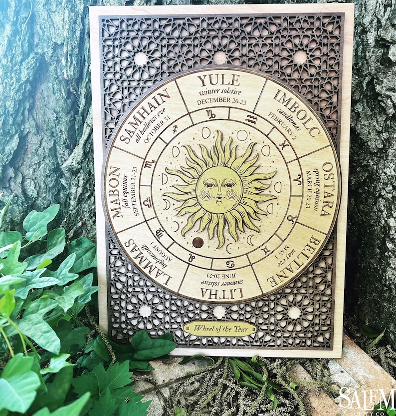 Wood Wheel of the Year Sign Sabbat Wheel Pagan Decoration - Etsy