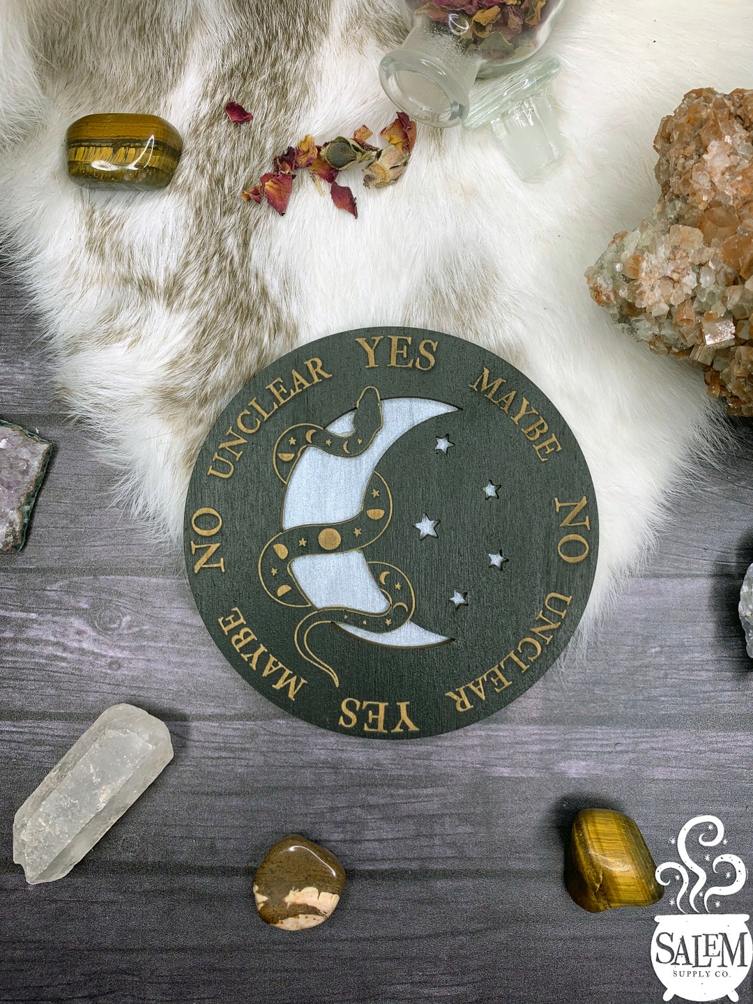 Dowsing Mat, Handmade Spirit Board, Moon Pendulum, Divination Mat, Gift ...