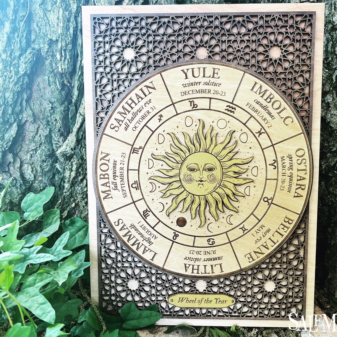 Wood Wheel of the Year Sign Sabbat Wheel Pagan Decoration - Etsy