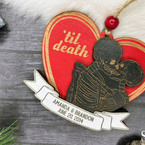 Skeleton Couple Christmas Ornaments - Etsy