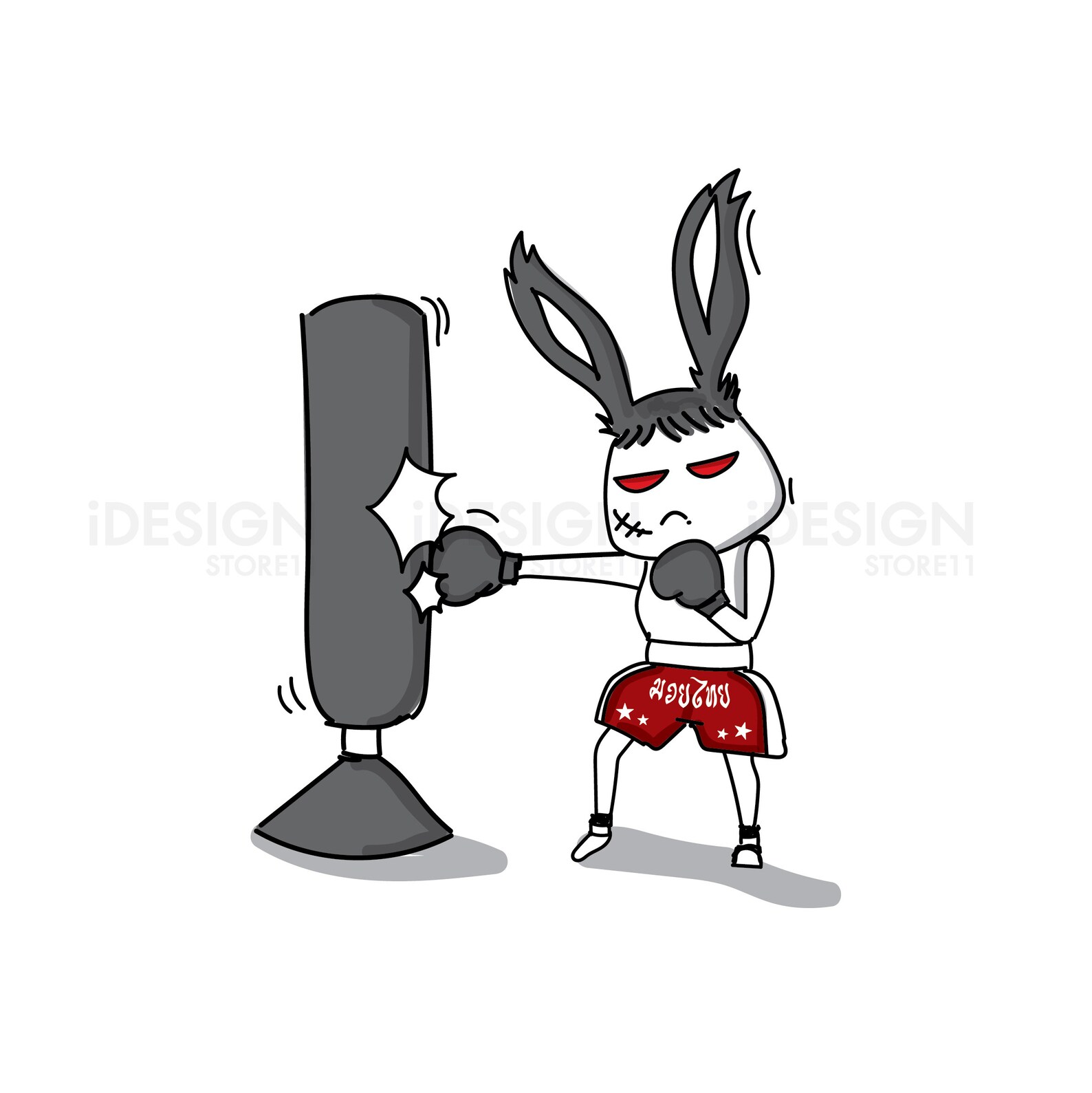 Rabbit Boxing Bunny Thai Boxing Svg Clipart Portrait Dog | Etsy