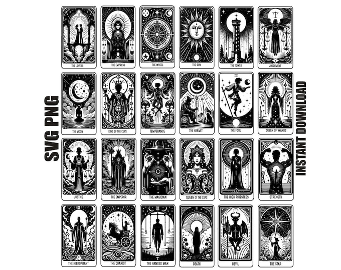 Tarot Cards Svg, Witch Tarot Svg, Major Arcana Svg, Tarot Svg ...