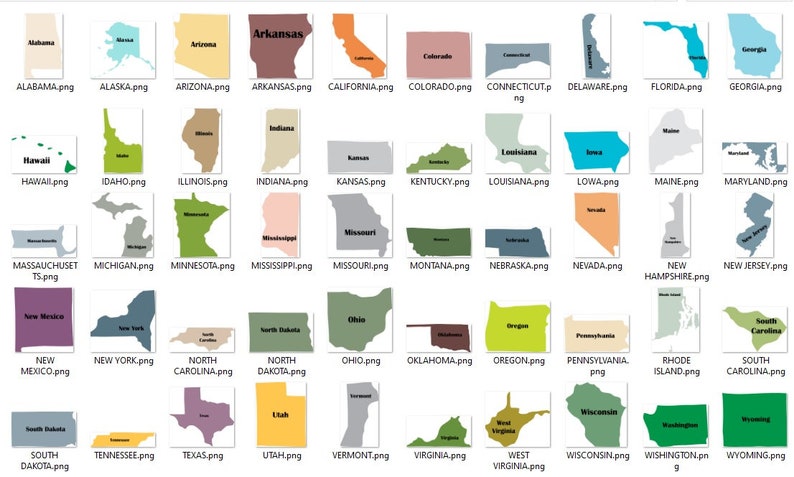 States SVG Bundle Outline United States Map Svg File State - Etsy