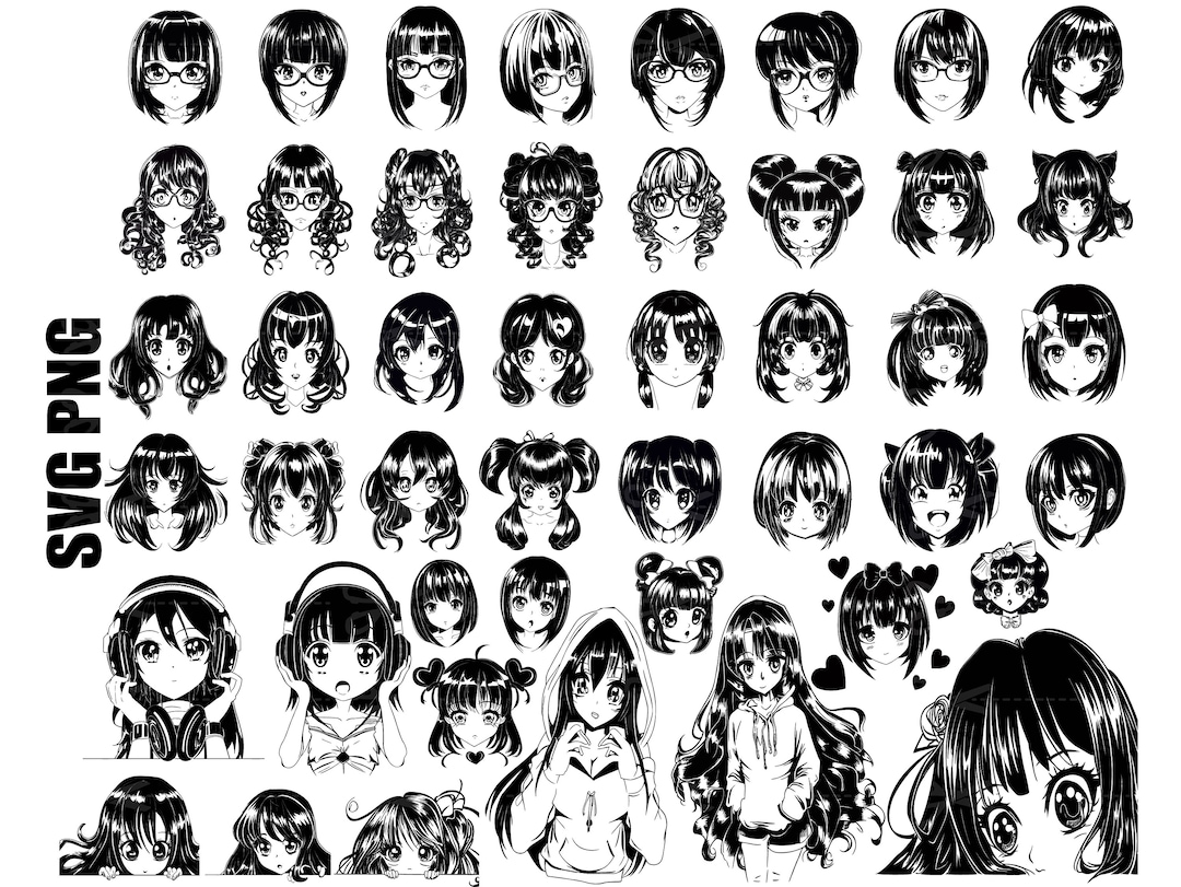 Anime Svg, Anime Girl Svg, Anime Vector, Cute Girl Svg, Anime Svg ...
