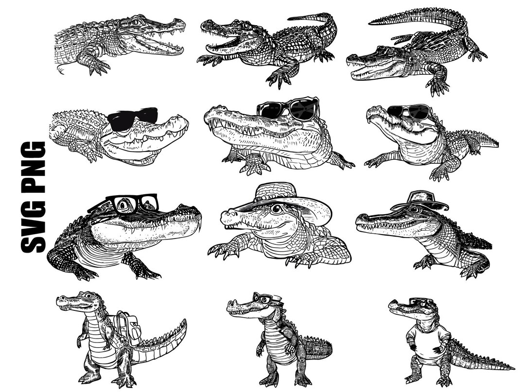 Alligator Svg Alligator Png Alligator Silhoutte Alligator - Etsy