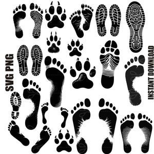 Footprint Svg , Footprints Svg, Animal Paw Print Svg, Human Print Svg ...